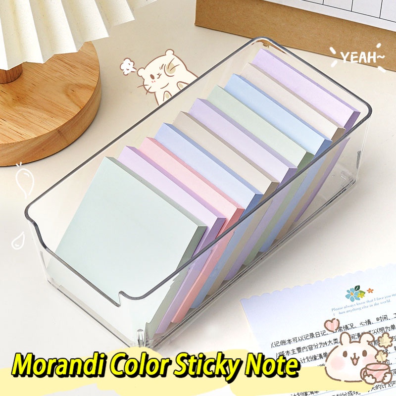 Letit 100 Sheets Morandi Color Sticky Note Memo Pad Memo Label Colorful ...