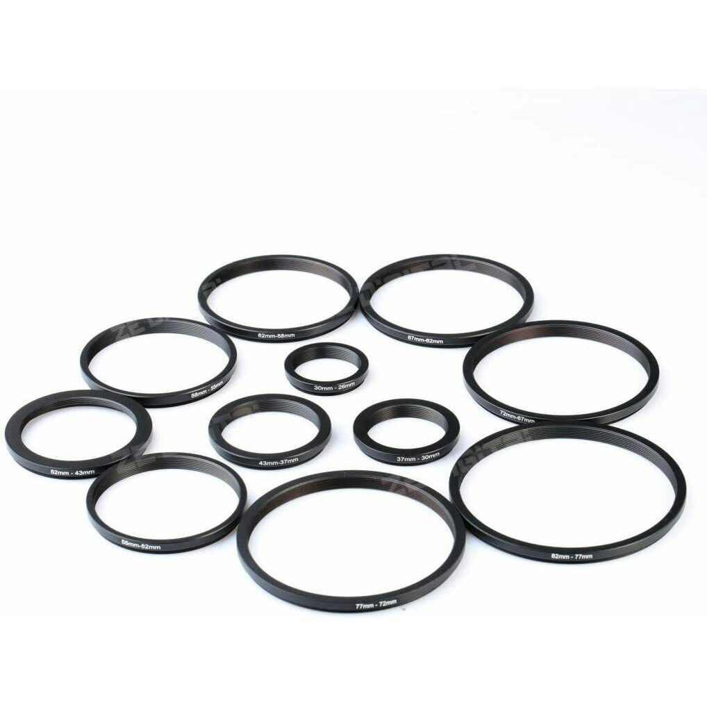 Metal Stepping Rings Step Down Rings Filter Adapter 82-77-67-62-58-55 ...