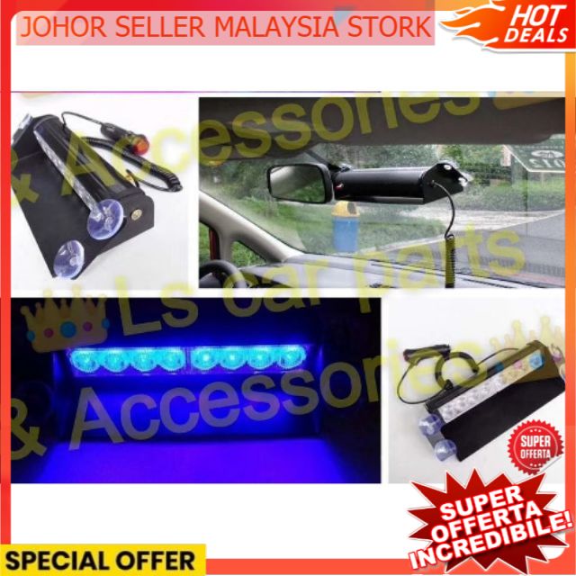 Police Lampu LED Lamp Dash Board Light Bar 8 Strobe Warning Emergency ...