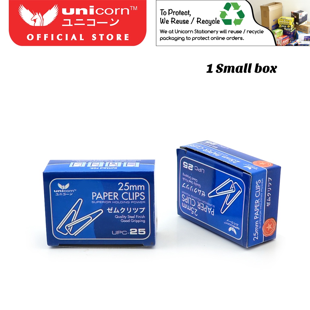 Unicorn Paper Clip UPC-25MM (1 Small Box / 10 Small Boxes) | Shopee ...