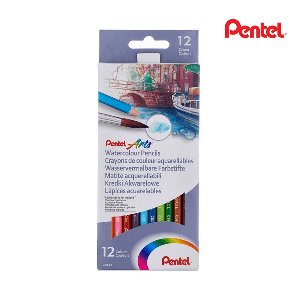 Pentel | Colour Pencil | Pentel Arts Watercolour Pencil 12 Color Long ...