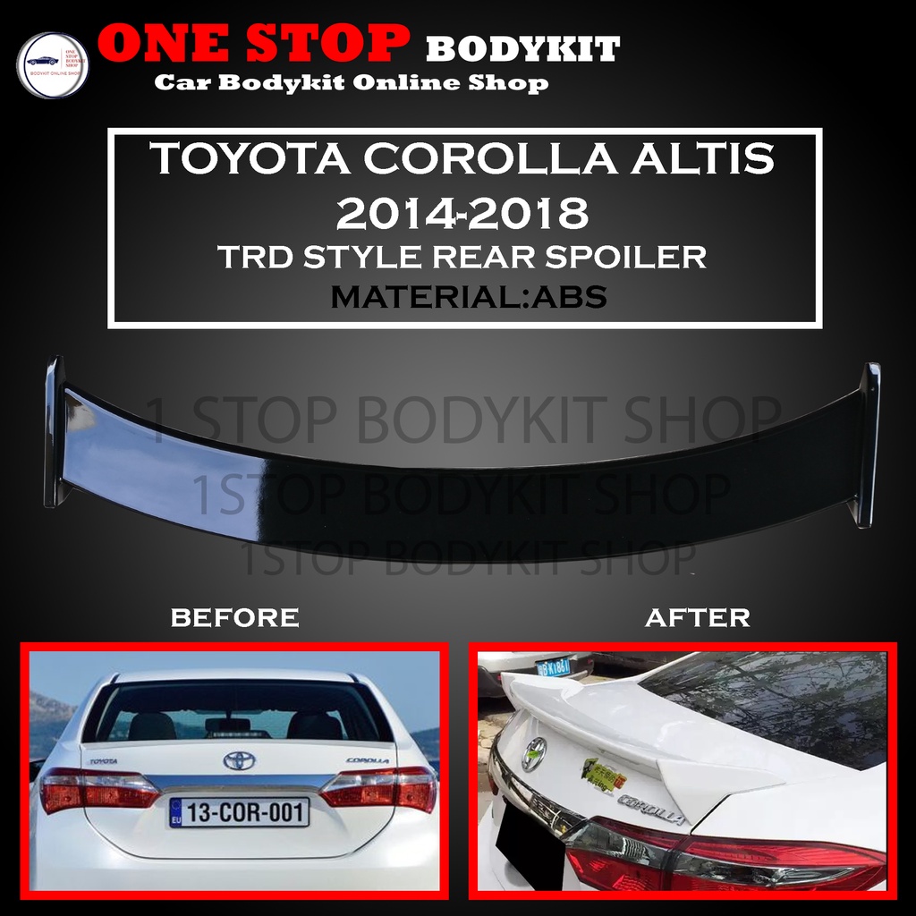 TOYOTA COROLLA ALTIS 2014-2018 TRD STYLE REAR TRUNK SPOILER WING WITH ...