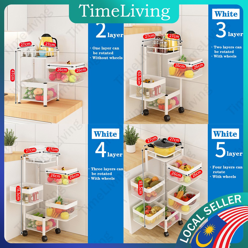 Stainless Steel Kitchen Rotating Multi Layer Rack Vegetable Storage ...