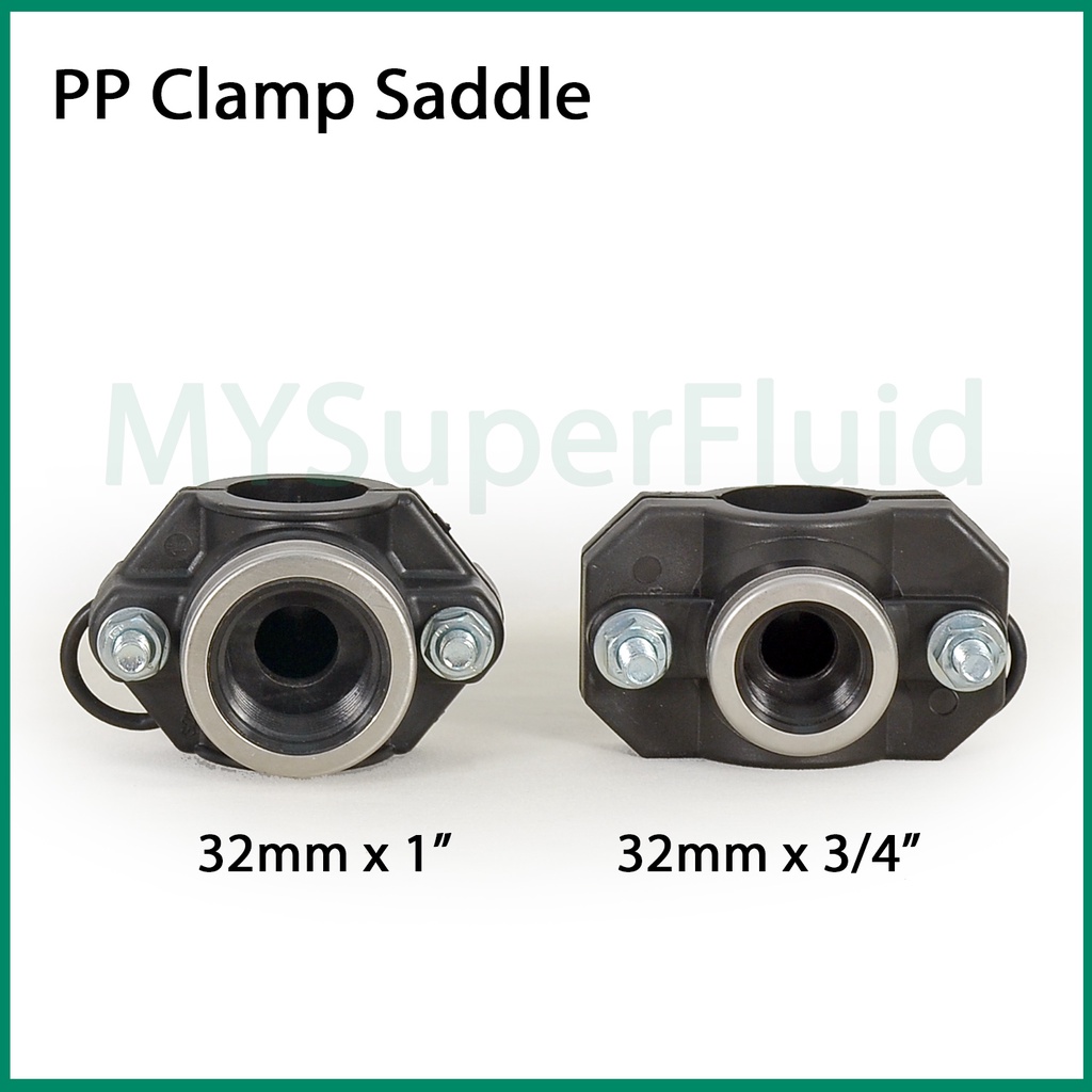 32MM x 1" OR 32MM x 3/4" OR 32MM x 1/2" HDPE PP CLAMP SADDLE (1PCS ...