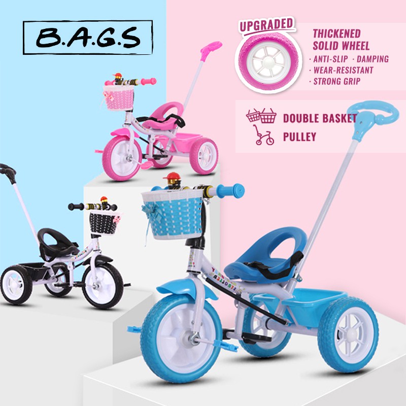 TheBags Portable Children's Tricycle Kids Bicycle Hand Push With ...