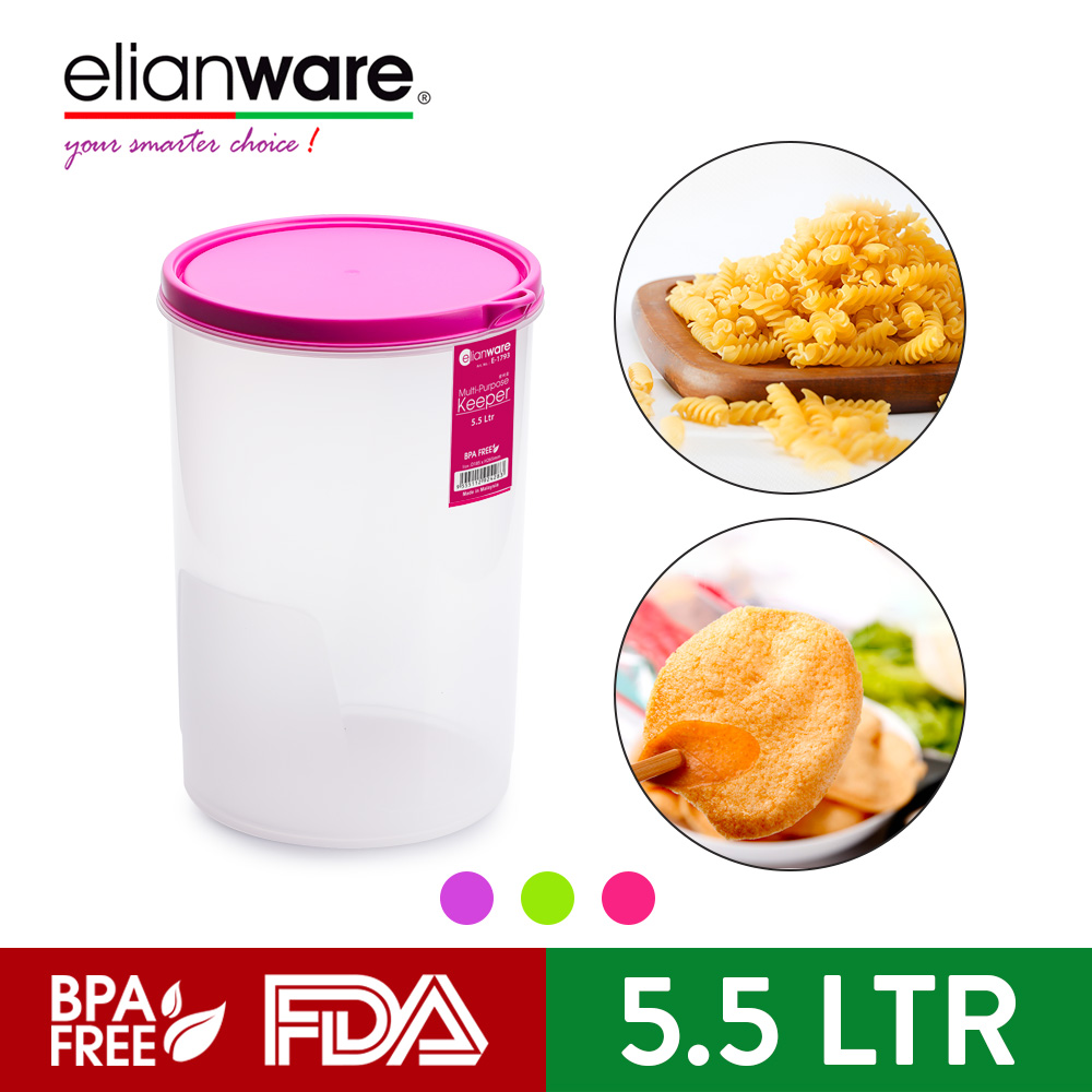 Elianware BPA Free Multipurpose Round Airtight Food Snack Storage ...