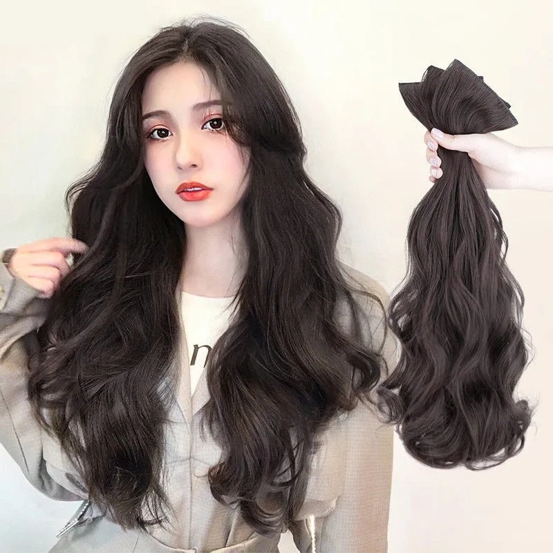 Women Extension Long Curly Fake Hair Wig Clip / Big Wave Wig Piece ...