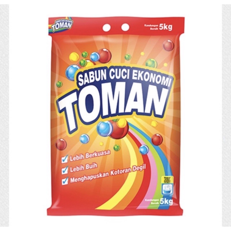 Toman Detergent Powder Lemon 5kg / Toman Serbuk Sabun 5kg / 洗衣粉 5kg ...
