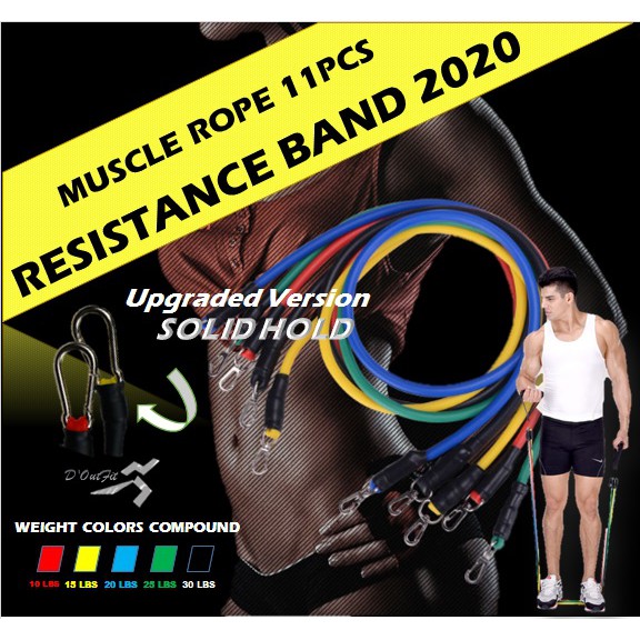 🔥PremiumGrade🔥 OFFER Muscle Rope Resistance Band (11 pcs) Training ...