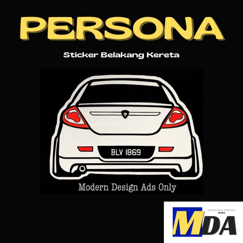 (PROTON - PERSONA) Sticker of Car Backside, Sticker Belakang Proton ...
