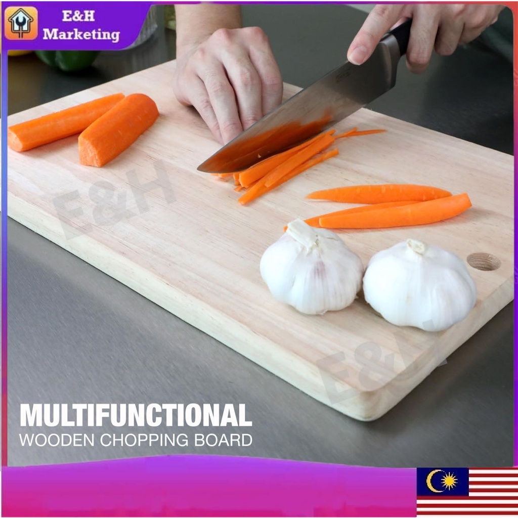 Kitchen Solid Wooden Wood Chopping Cutting Board Papan Potong Segi ...