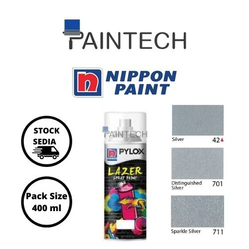 [100% GENUINE] Nippon Pylox Lazer Aerosol Spray Paint Metallic Silver ...