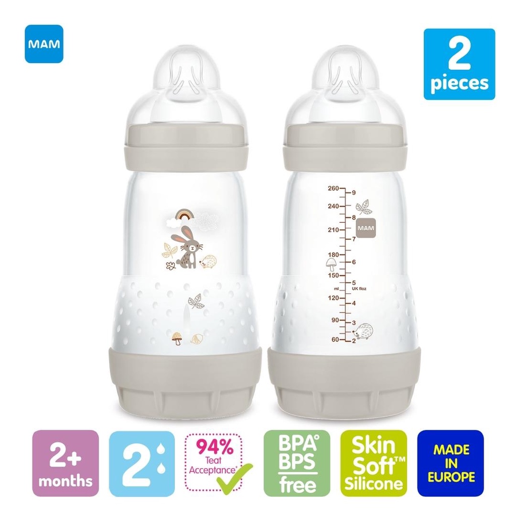MAM Easy Start Anti-Colic Bottle 260ml 2months+ Teat Size 2 (Twin Pack) | Shopee Malaysia