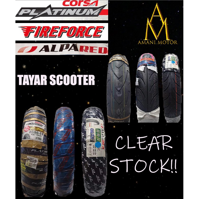 TAYAR TYRE CORSA R26 R 26 PLATINUM Scooter fire force alpa red CLEAR ...