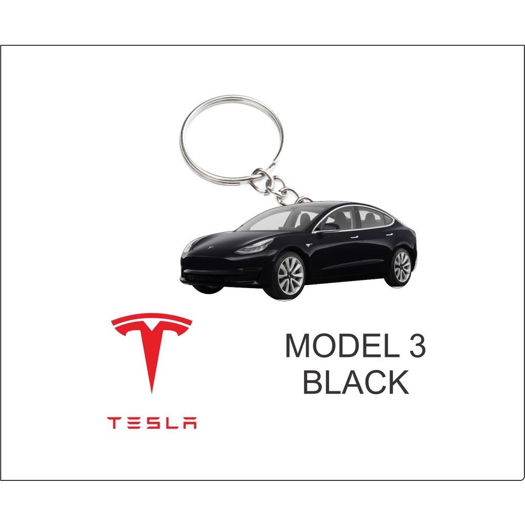 tesla model 3 black keychain 2d | Shopee Malaysia