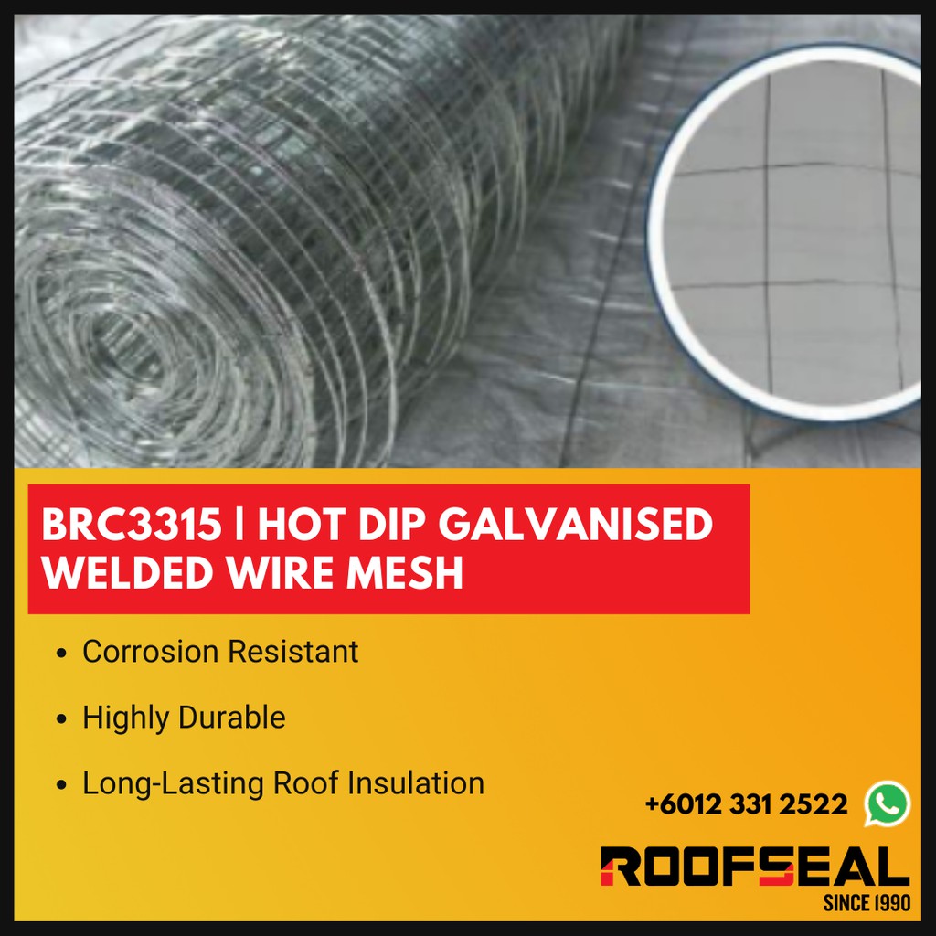 BRC3315 | Hot Dip Galvanised Welded Wire Mesh | Roof Wire Mesh Netting ...