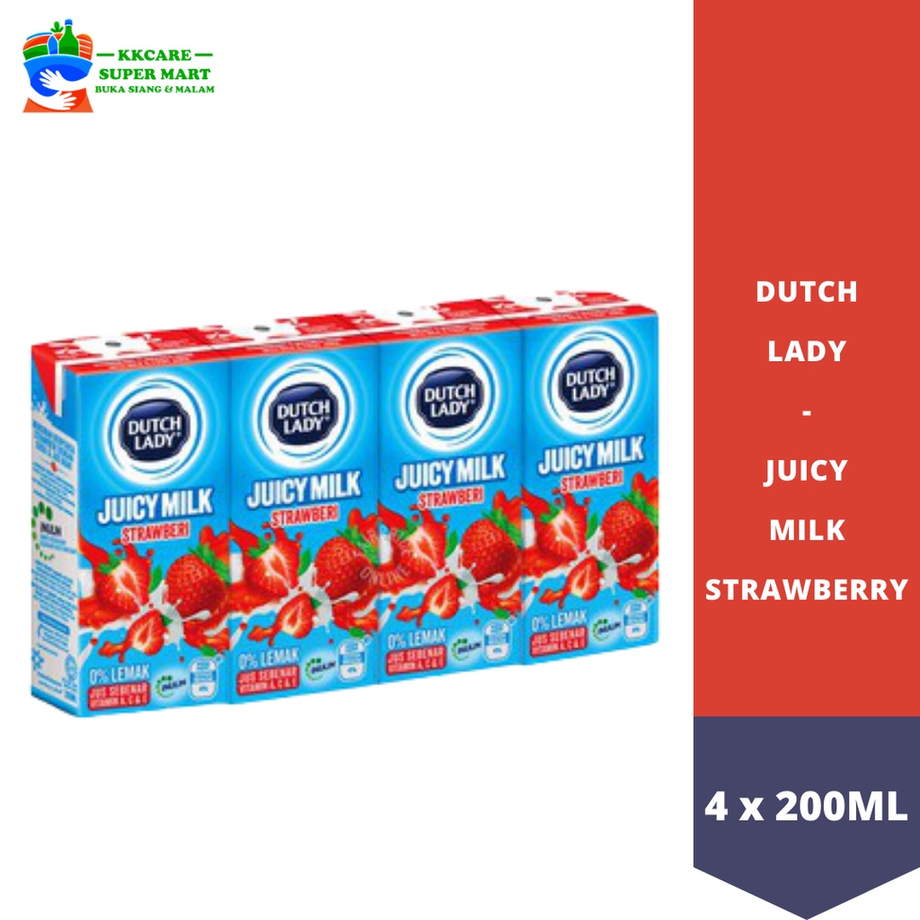 Dutch Lady - Juicy Milk Strawberry - 4 x 200ML | Shopee Malaysia