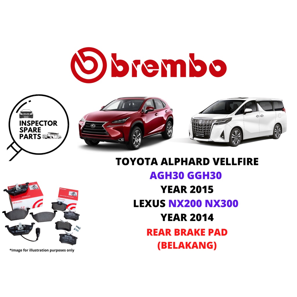 (NAO CERAMIC)100% ORIGINAL BREMBO TOYOTA ALPHARD VELLFIRE AGH30 GGH30 ...