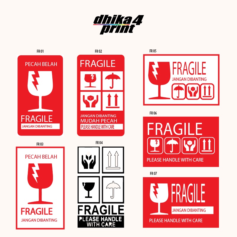 Print shipping Label stickers / Fragile stickers / labels don't slam ...
