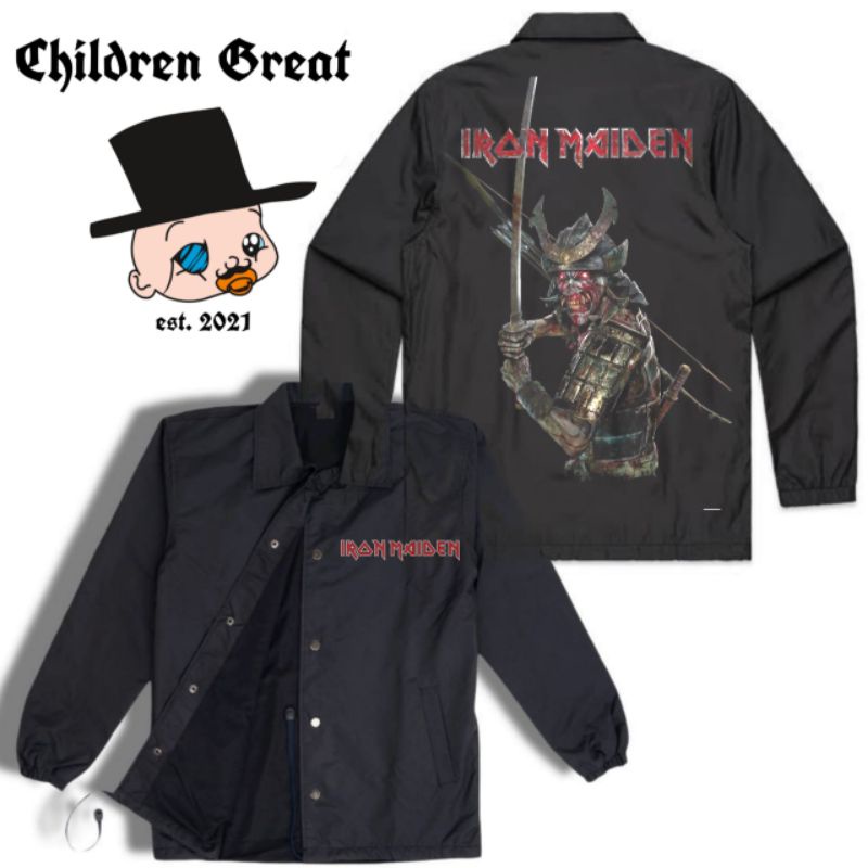 HITAM Coach jacket IRON MAIDEN jacket BAND VINTAGE Parachute waterproof ...