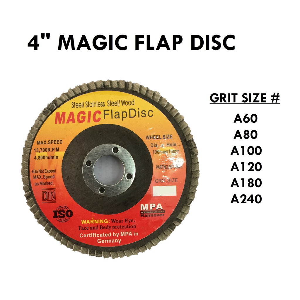MAGIC 4”-100MM SAND PAPER FLAP DISC SOBAR KATANA BOSSMAN ESICUT ...