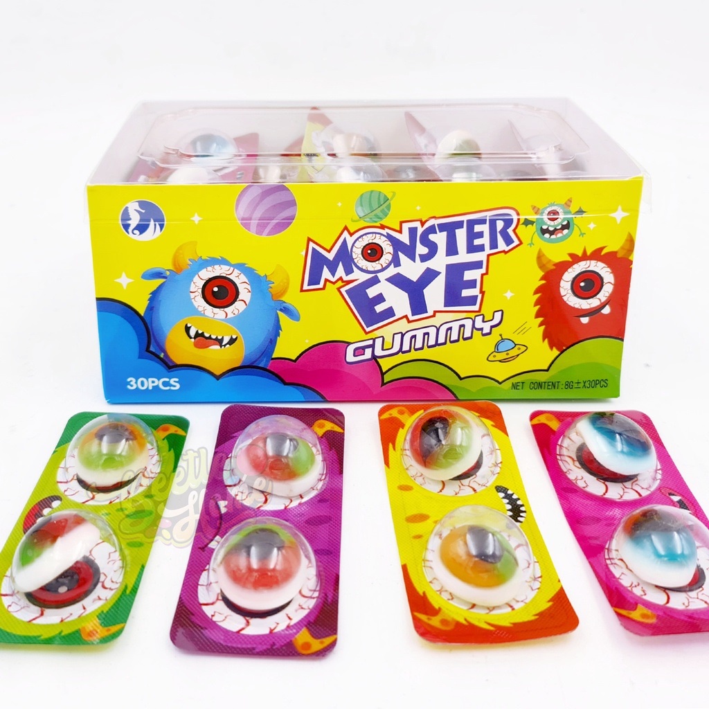 30 Pcs Scary Monster Eye Eyes Eyeball Twin Gummy 8g HALAL (LOCAL READY ...