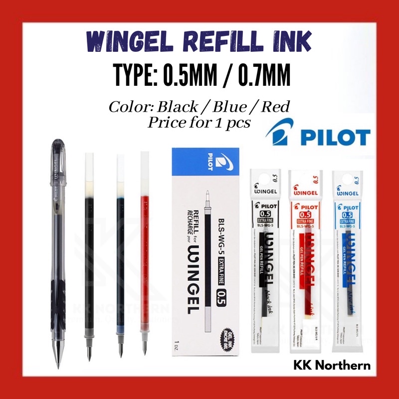 [1 PCS] Pilot Wingel Pen Refill 0.5MM 0.7MM Black Blue Red G1 Pilot ...