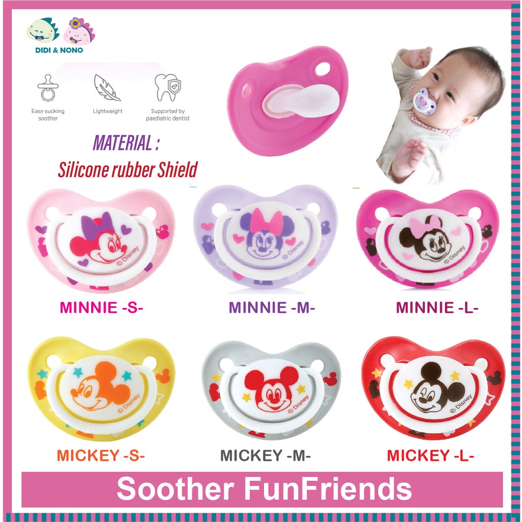 Pigeon FunFriends Disney Soother - Mickey Minnie (S/M/L) Puting Kosong Bayi | Shopee Malaysia
