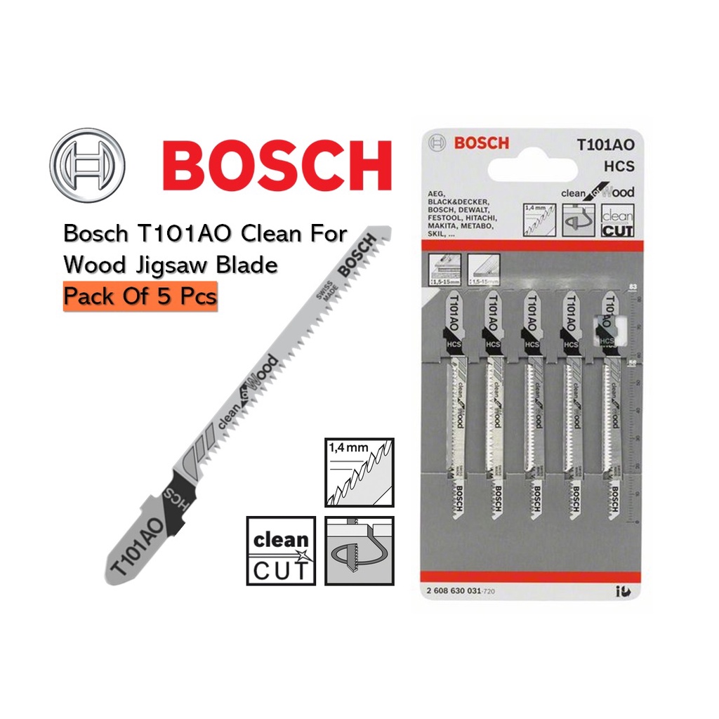 Bosch Jigsaw Blade T101AO Clean for Wood (Pack of 5pcs) | Shopee Malaysia