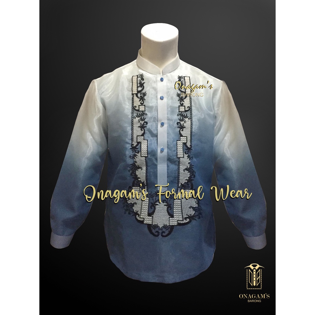 Dusty Blue Barong Tagalog from Lumban Laguna | Shopee Malaysia