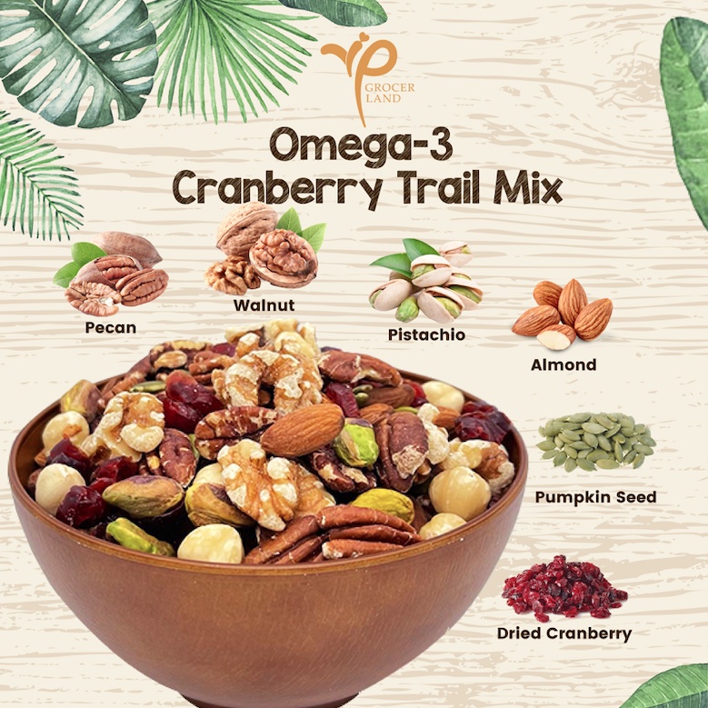 【Ready Stock】OMEGA-3 CRANBERRY TRAIL MIX 【OMEGA-3 蔓越莓混合坚果】 | Shopee ...