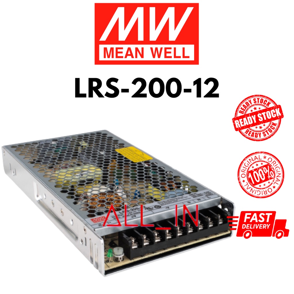 Mean Well LRS-200-12 12V 200W 17A Meanwell Power Supply ~ Original 👍 Ready Stock 🔥🔥👍 1 Year ...