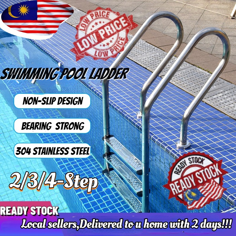 Tangga kolam renang tahan karat Swimming pool ladder handrails Non slip ...