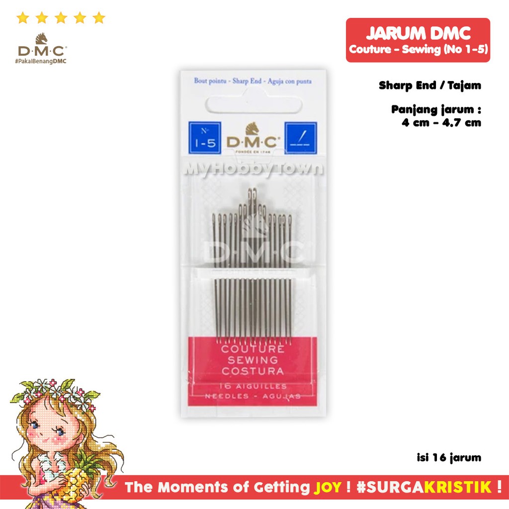 Sewing Needle Couture DMC No. 1-5 Sharp End Sharp End | Shopee Malaysia