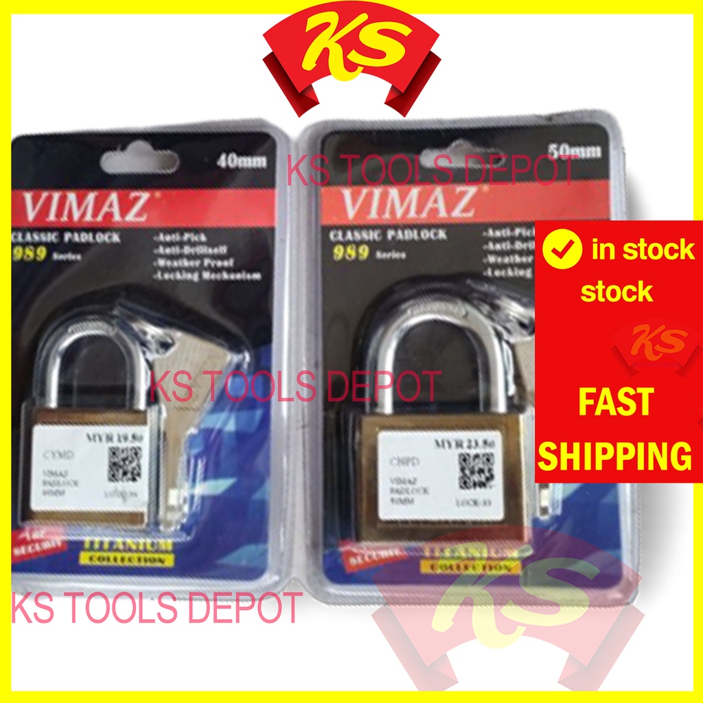 VIMAZ High Quality PADLOCK 989 50MM/40MM KEY ALIKE PAD LOCK r DOOR ...