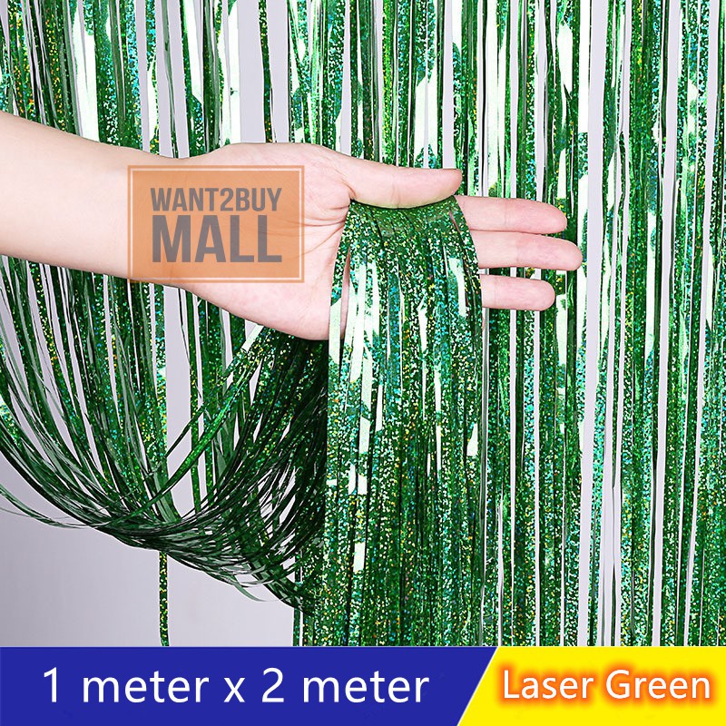 🇲🇾 🏆 Foil Rain Curtain Metallic Birthday Wedding Balloon Festival Wall ...