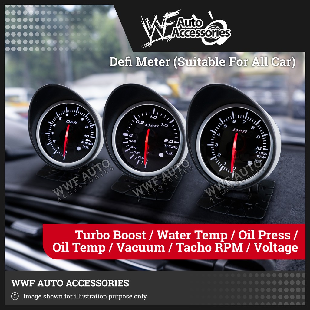 Defi BF Style Gauge Meter 2.5 Inch / 60mm - Turbo Boost / Water / Oil ...