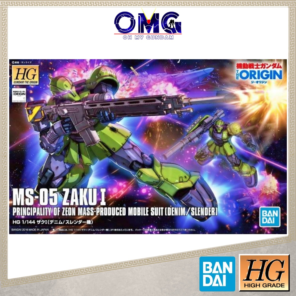 Bandai HG MS-05 Zaku I (Denim / Slender) 59026 1/144 Zaku 1 Gundam The Origin Green Zaku Denim ...