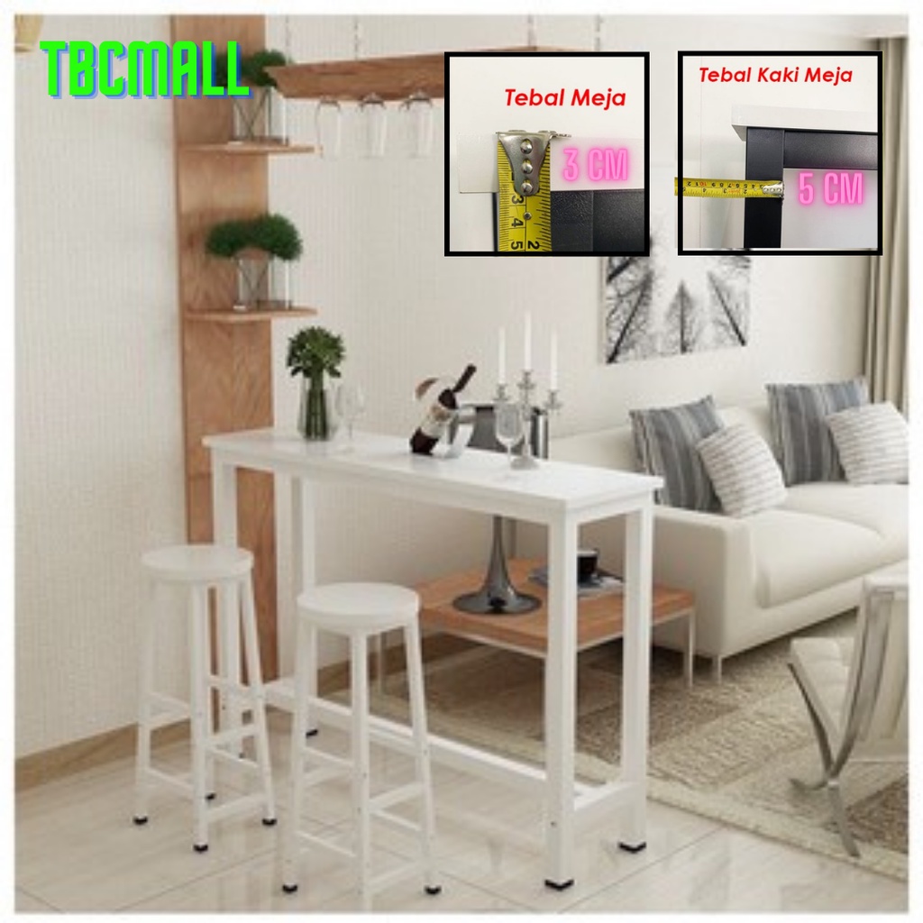 READY STOCK - SHIP IN 24H - 1 x Bar Table & 2 x High Bar Stool / Dining ...