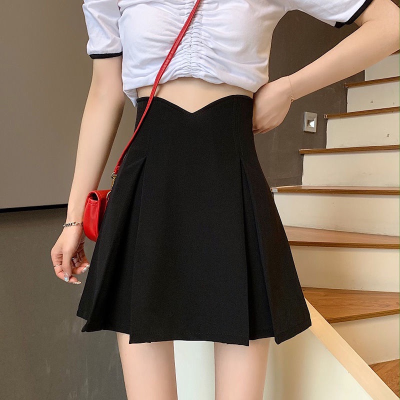 [S-5XL] Plus Size High Waist V-shaped Zipper Mini Skirt Fashion Black ...