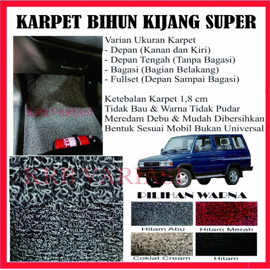 Toyota Kijang Super Two Color Vermicelli Carpet / Super Kijang ...
