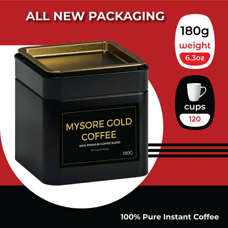 🔥🔥Mysore Gold Coffee - Gold Instant Coffee | 180g | 120cups | Instant Black Coffee | Gold Coffee ...
