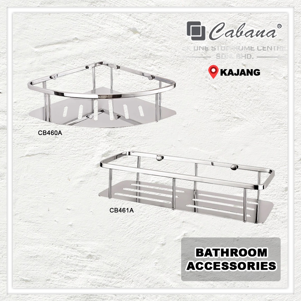 CABANA Bathroom Toilet Wall Corner Stainless Steel Basket Shampoo Rack ...