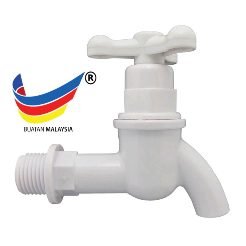 PVC bib tap (1/2" / 15mm) / Kepala paip plastic | Shopee Malaysia