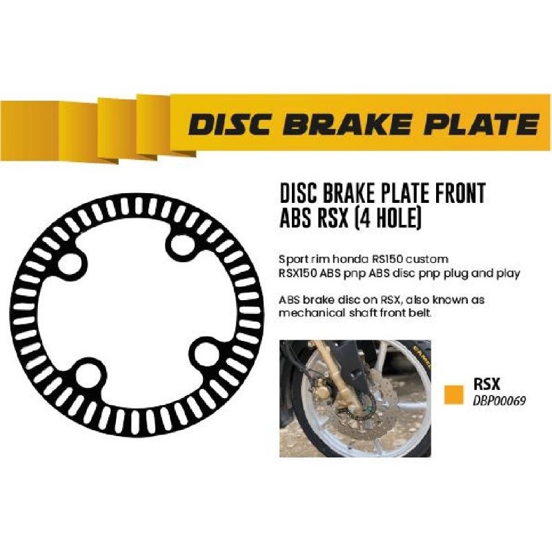 DISC BRAKE PLATE FRONT ABS RSX (4Hole) | Shopee Malaysia