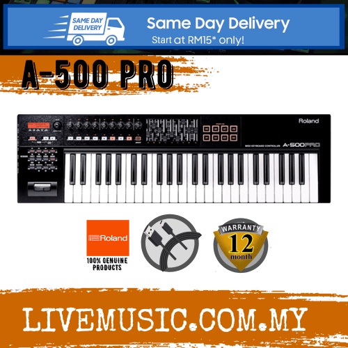 Roland A-500PRO - 49 Keys MIDI Keyboard Controller with USB Cable (A500 ...