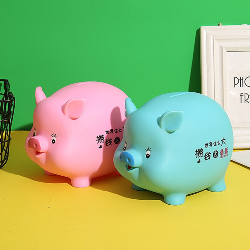 Cute Pig Coin Bank Large Capacity Children Breaking-Proof Saving Box ...