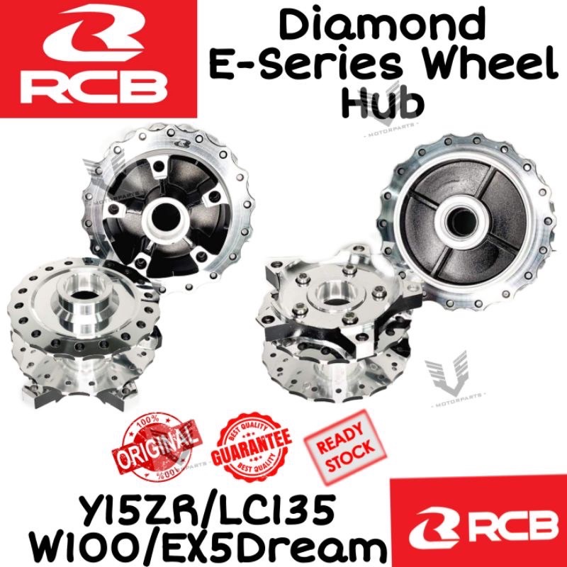Y15ZR V1 V2/LC135 4S 5S/EX5 Dream/Wave100 Racing Boy Diamond E Series Wheel Hub Set RCB Chrome ...