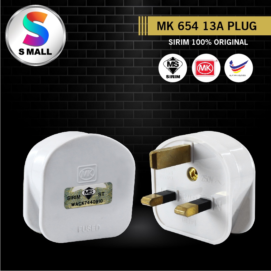 S MALL Heavy Duty PLUG 3 Pin MK 654 13A Plug Top Fuse / KEPALA PLUG ...