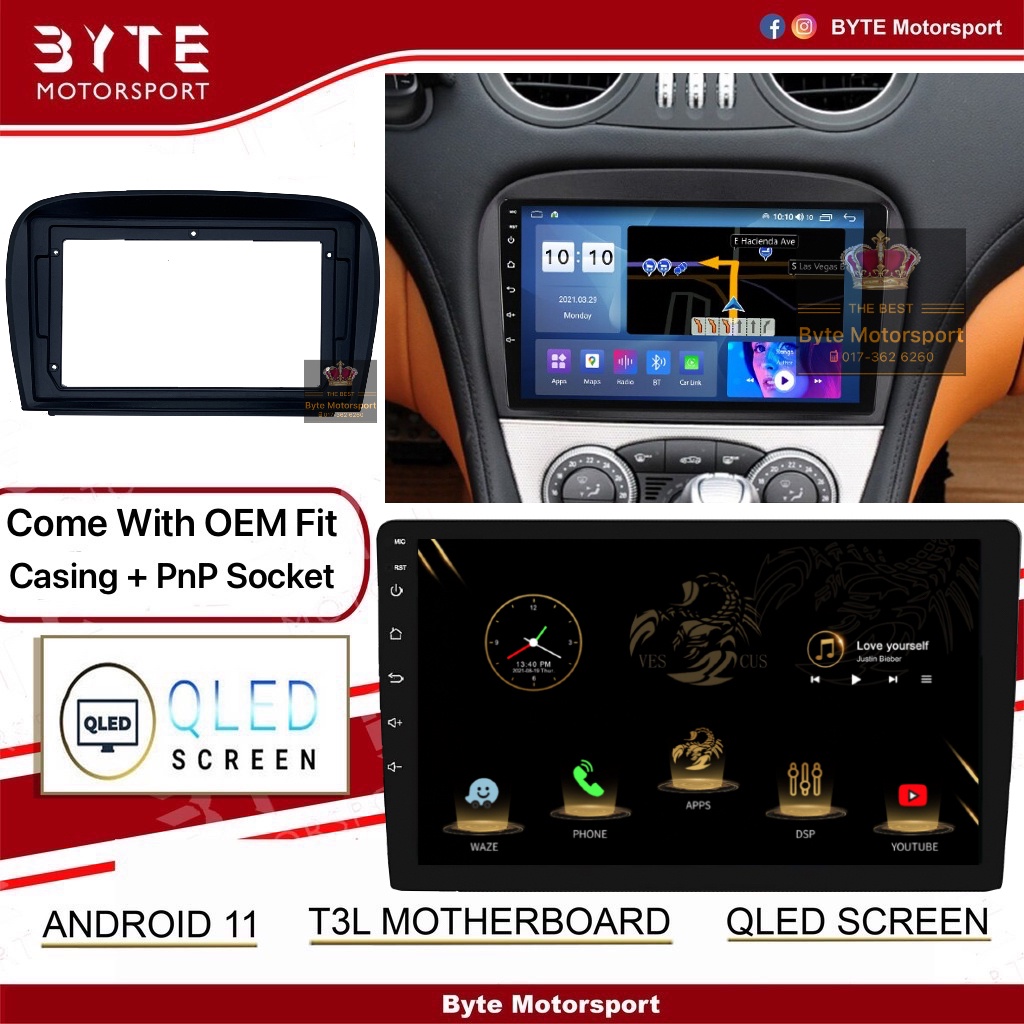 🦂VESCUS🦂[2+32] DSP 📳4G Sim📳 Octa-Core Processor QLED Screen Mercedes Benz SL W230 9" Android ...